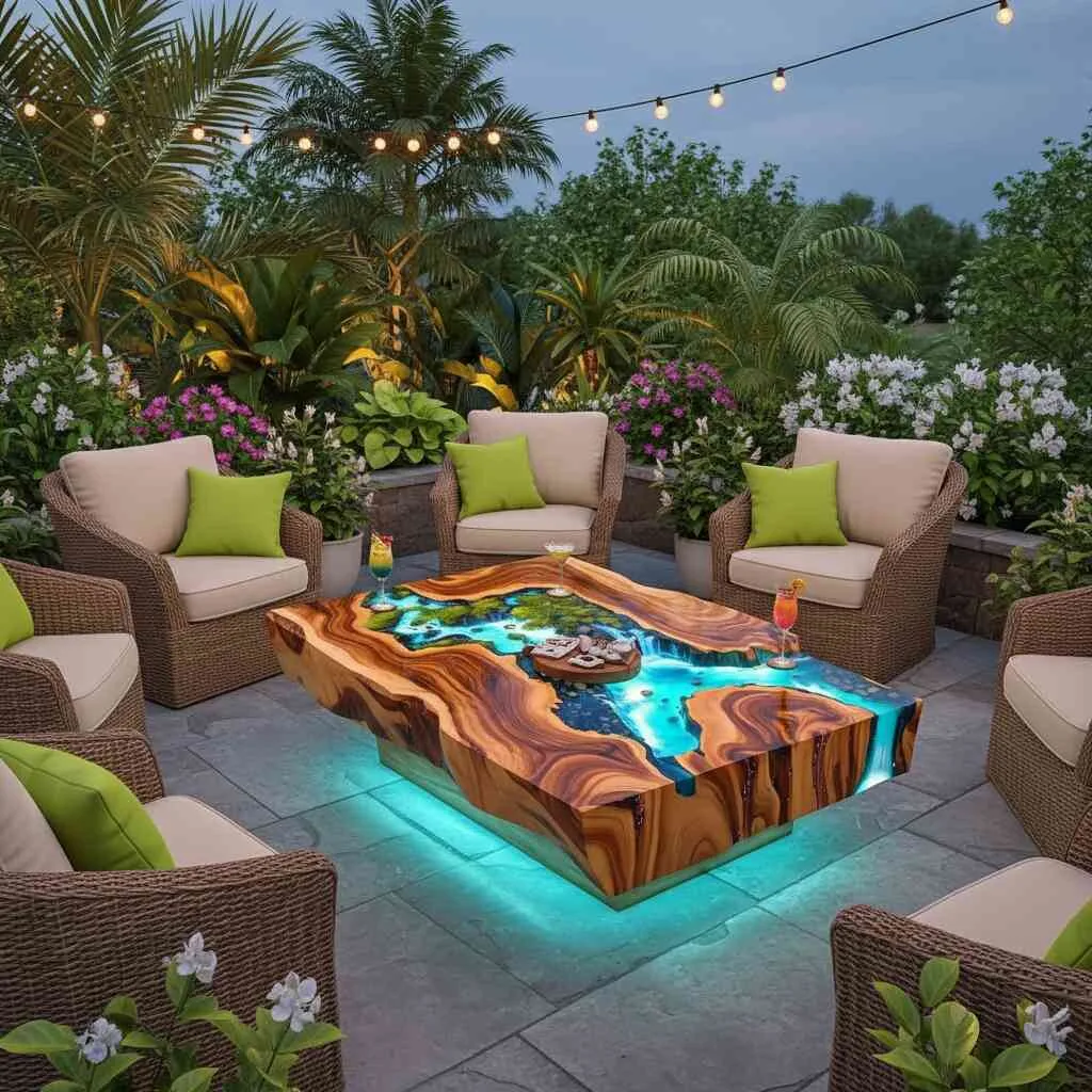 Transform Your Outdoor Space with Stunning Epoxy Scene Patio Tables - A ...