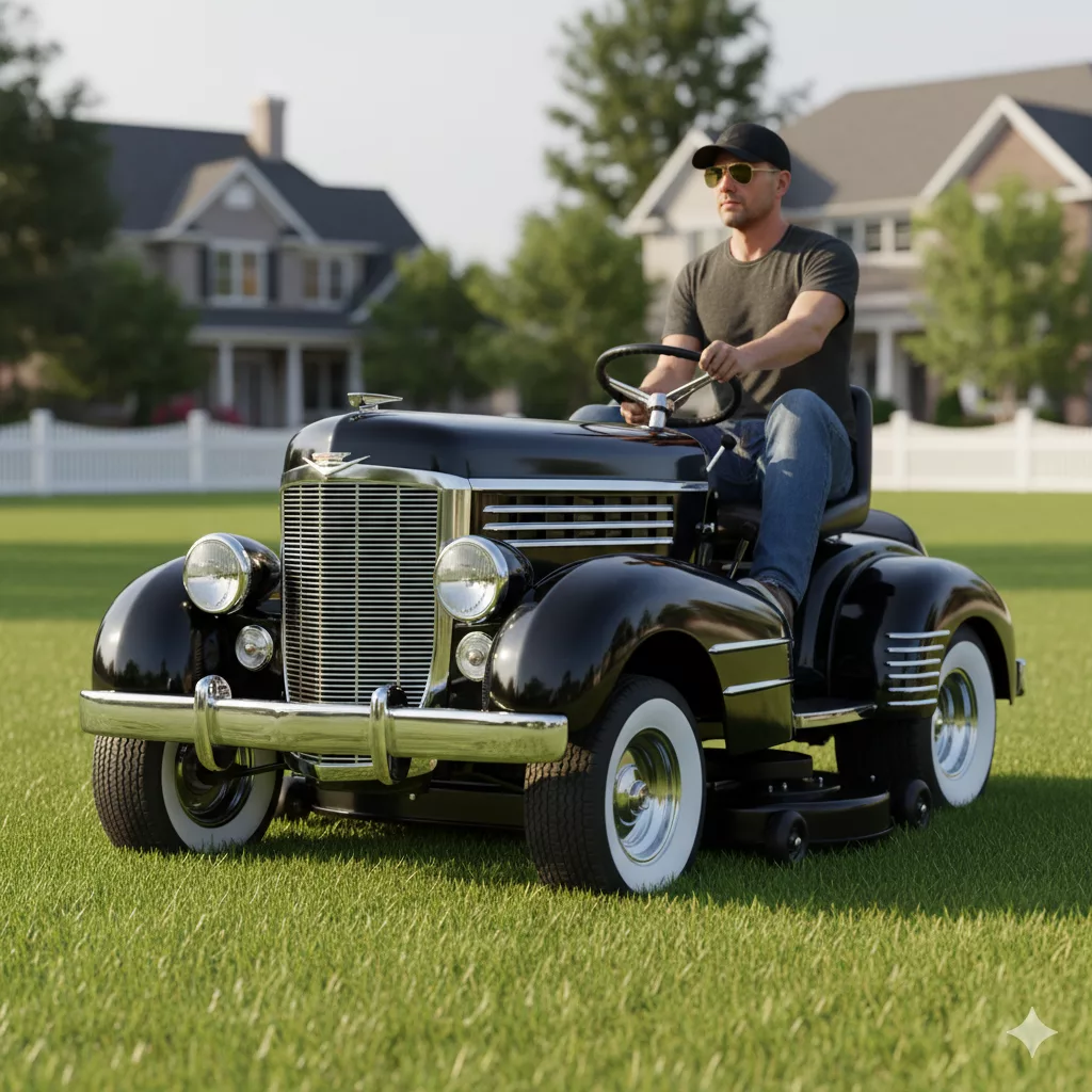 Classic Car Riding Lawn Mowers - Merging Vintage Style with Modern Turf ...
