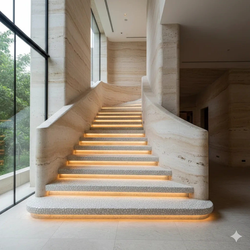 Elevate Your Home’s Elegance with Luxury Pebble Stone Stairs – A Modern ...