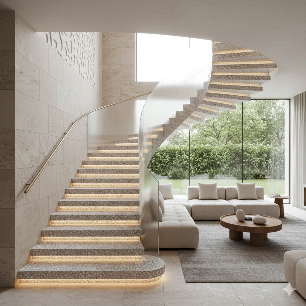 Elevate Your Home’s Elegance with Luxury Pebble Stone Stairs – A Modern ...