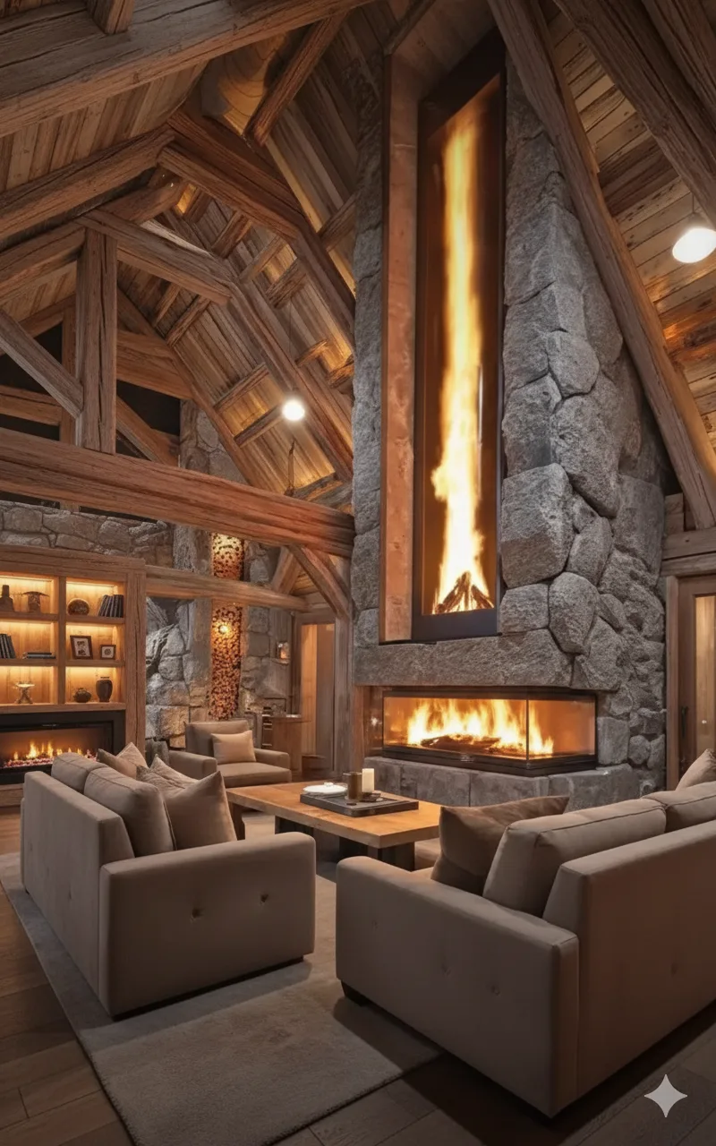Transform Your Cozy Cabin Retreat with a Stunning Giant Cabin Fireplace ...