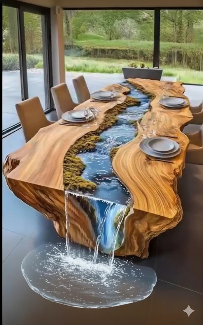 Explore the Magic of a Wooden River Dining Table – Elegance Meets Nature’s Artistry