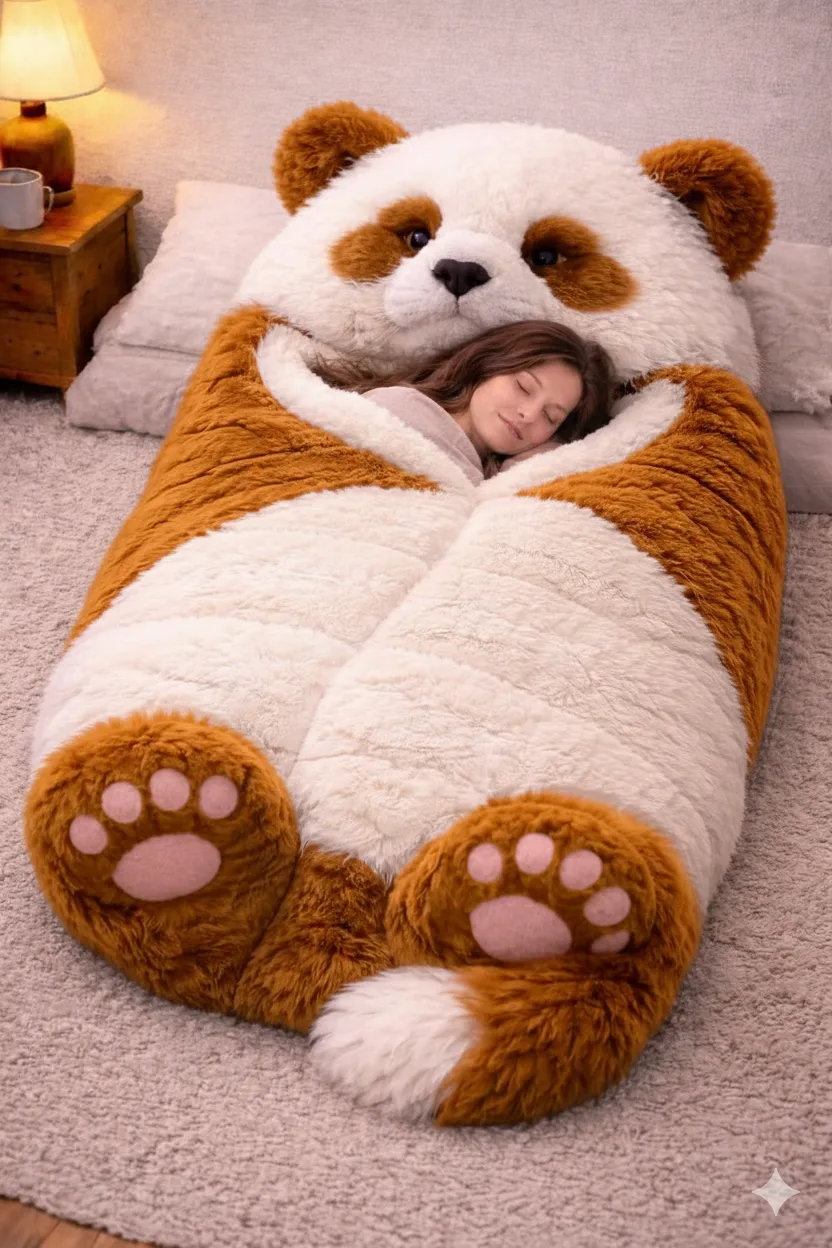 Embrace Cozy Adventures with the Fluffy Panda Sleeping Bag - The ...