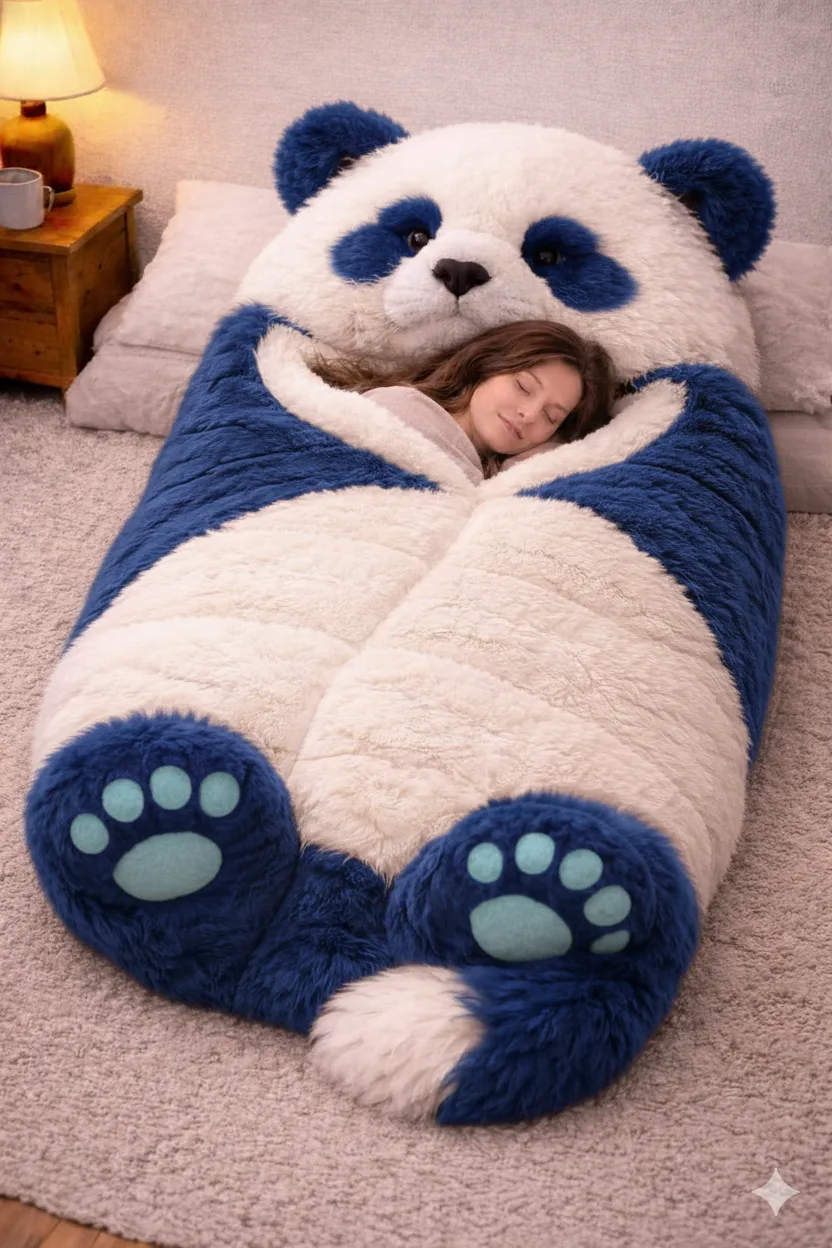 Embrace Cozy Adventures with the Fluffy Panda Sleeping Bag - The ...