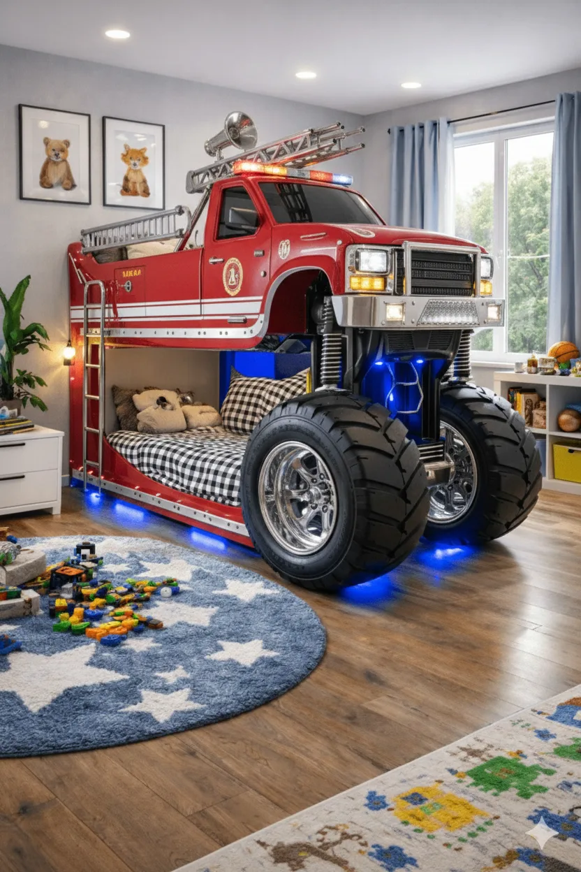 Rev Up Your Kids’ Bedroom Decor with Exciting Monster Truck Bunk Beds ...