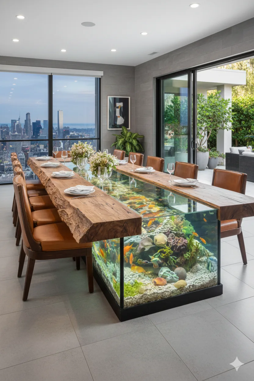 Dive into Elegance - The Allure of the Aquarium Dining Table for Modern ...